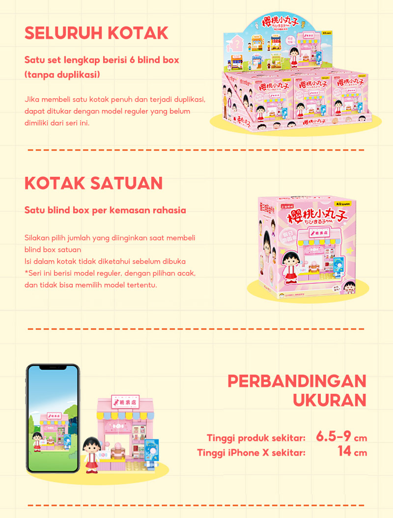 Jual OHSOME Wekki Brick Block Blind Box Gacha Set Koleksi Figure Chibi Maruko Chan Seri Holiday ...