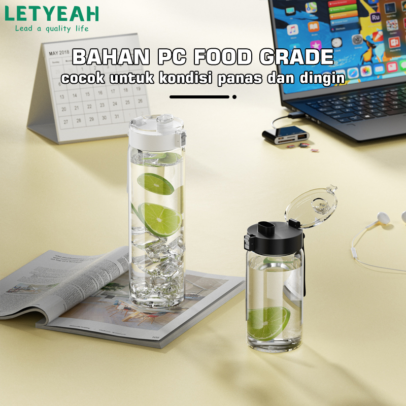 Jual LetYeah Botol Minum Transparan Anti bocor Tumbler Air 350/550 ...