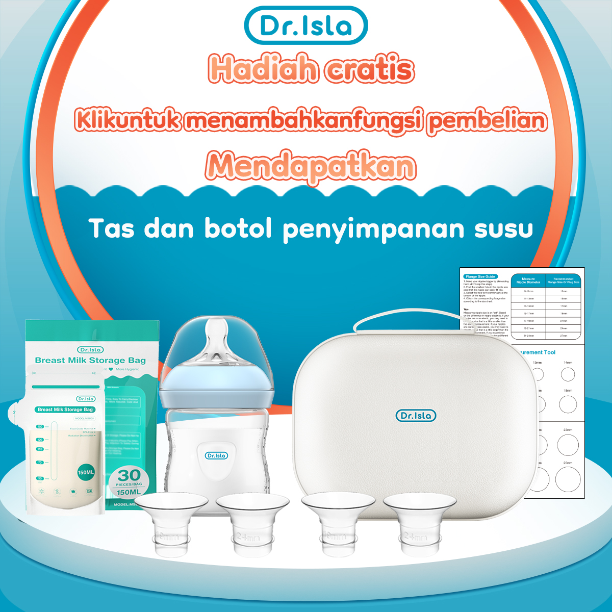 Jual Dr.isla Pompa Asi Elektrik Handsfree 2PCS Breast Pump Portable ...