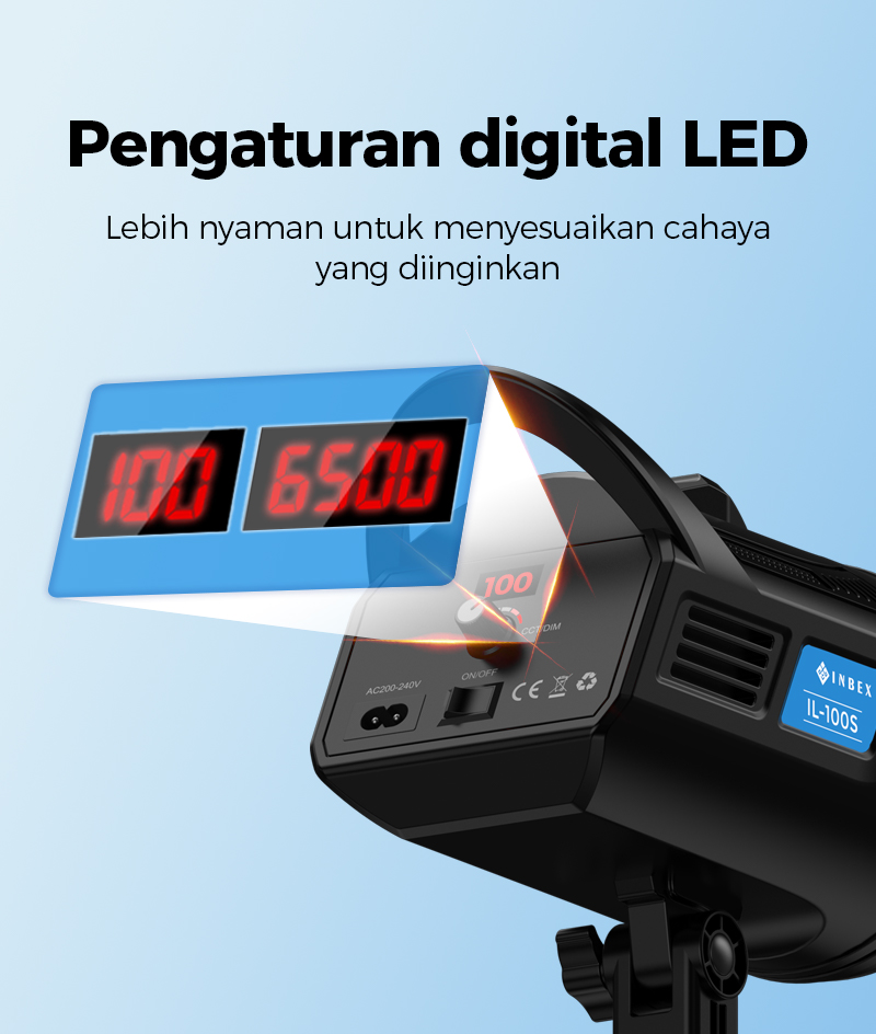 Jual INBEX IL-100S LED Video Light Daylight CRI 90 Untuk Studio Potografi, Video Vlog Dan Video ...