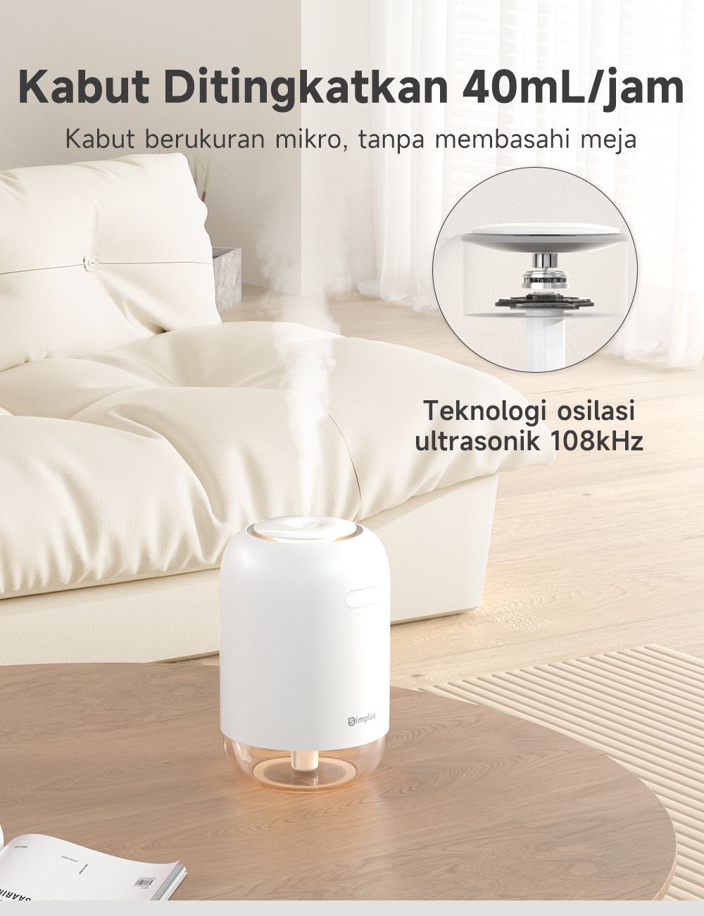 Jual Simplus Humidifier Rumahan Mobil Meja Tanpa Kabel Portabel ...