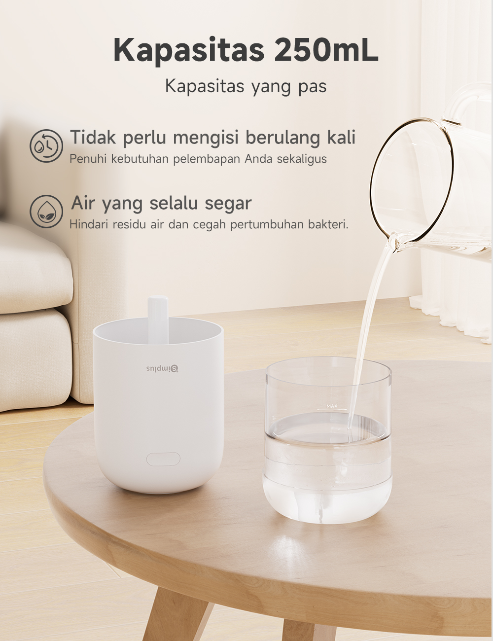 Jual Simplus Humidifier Rumahan Mobil Meja Tanpa Kabel Portabel ...