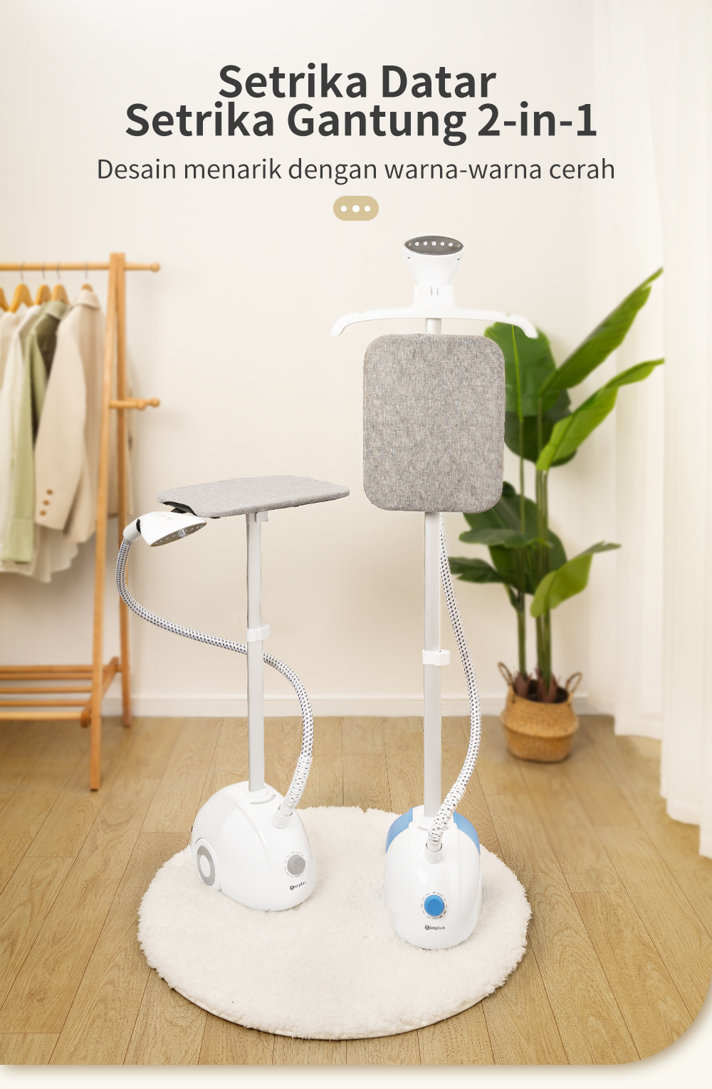 Jual Simplus Standing Setrika Uap 1.8L Stand Garment Steamer gantung 2in1 Stand Steamer 850W ...