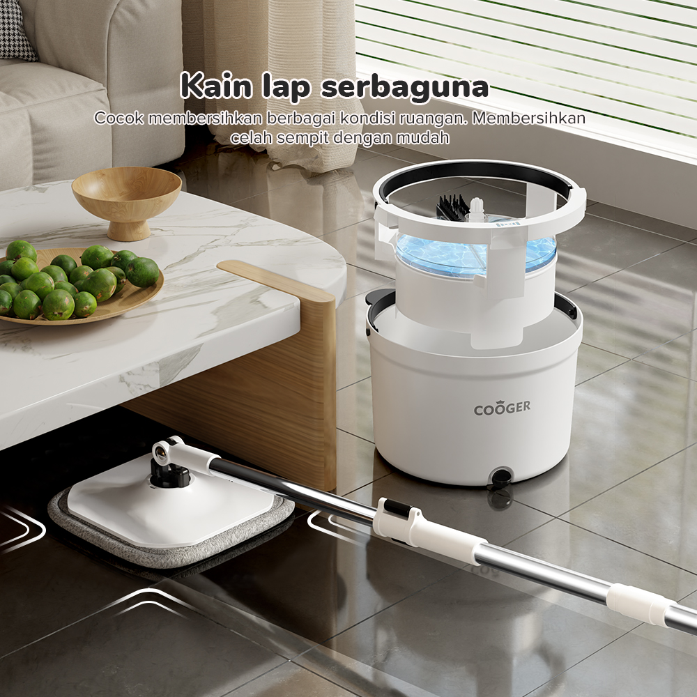 Jual COOGER Alat Pel Lantai Panda 2in1 Single Spin Mop DAPAT 2 Kain ...