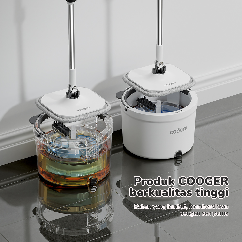 Jual COOGER Alat Pel Lantai Panda 2in1 Single Spin Mop DAPAT 2 Kain ...