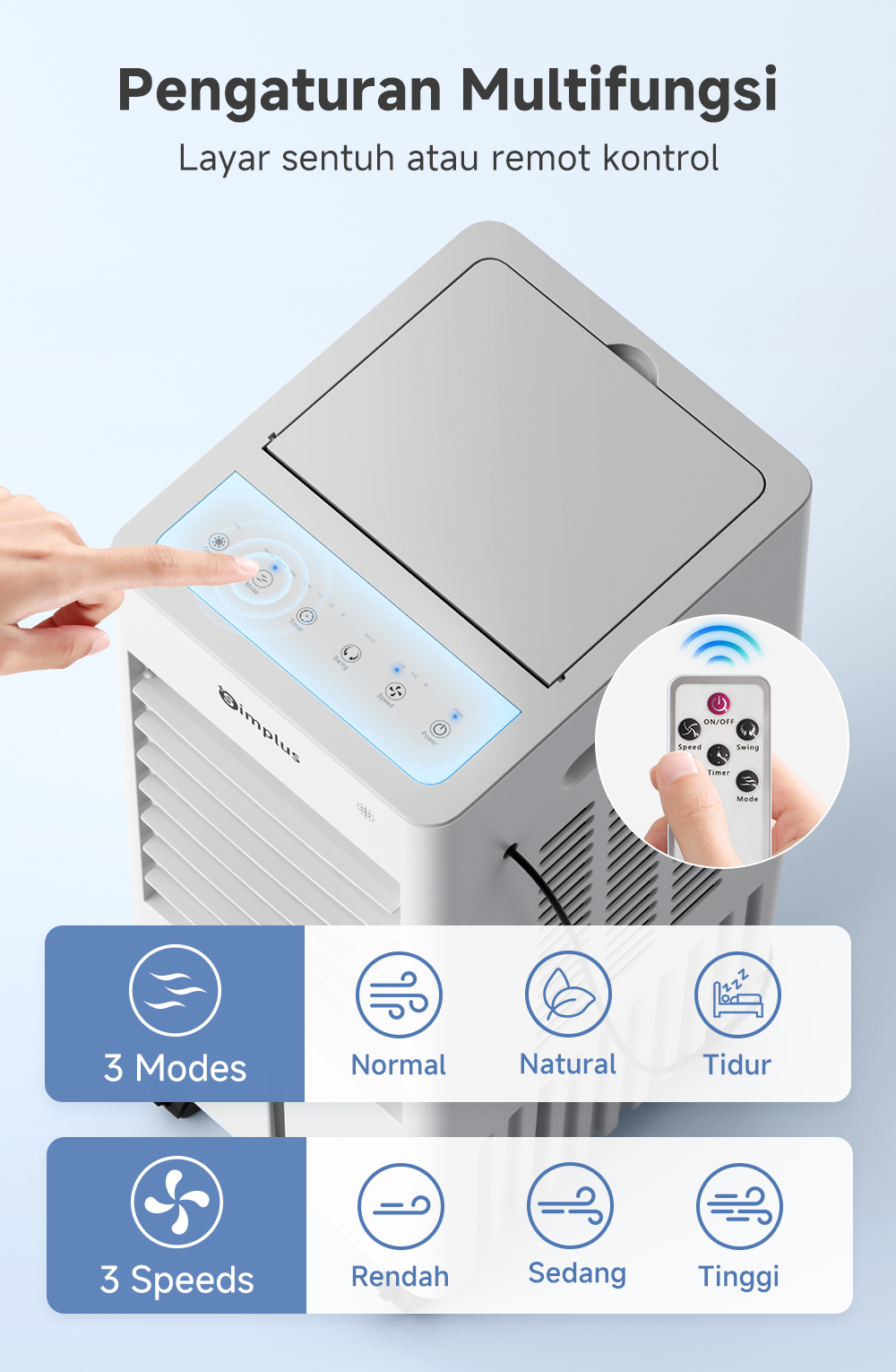 Jual SimplusPink Air Cooler 10L Kipas dengan Remote Kontrol | Shopee Indonesia