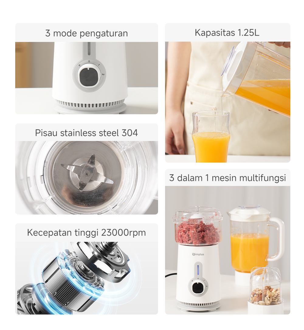 Jual INSSA Blender Serbaguna 1.25L - 380W - Pelengkap 3 Cangkir banyak ...