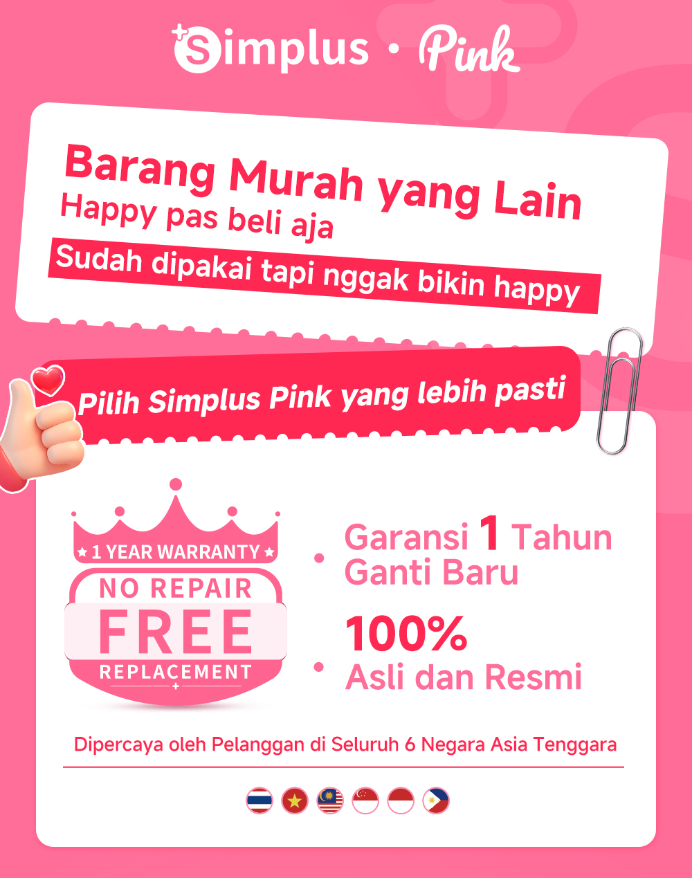 Jual Simplus Pink Catokan Rambut Tanpa Kabel Portabel Pelat Mengambang 3D Port Pengisian Type-C ...