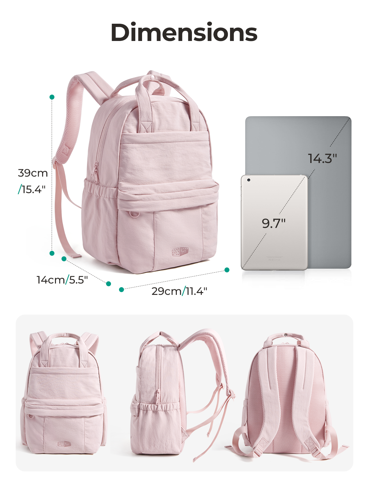 Jual BAGSMART Casual Backpack Fashion 14 inch Ringan College School ...
