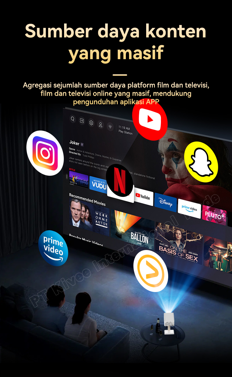 Jual KIVEE 2025 Proyektor 2K UHD definisi ultra tinggi KV-PJ03 kelas ...