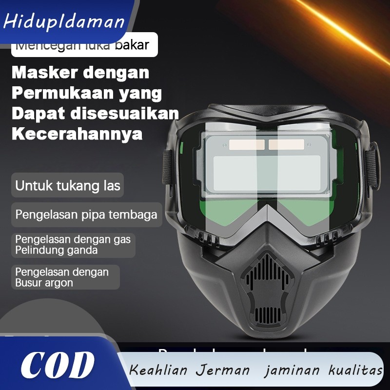 Jual Helm Las gelap Pelindung wajah bisa dilepas dimming true color ...