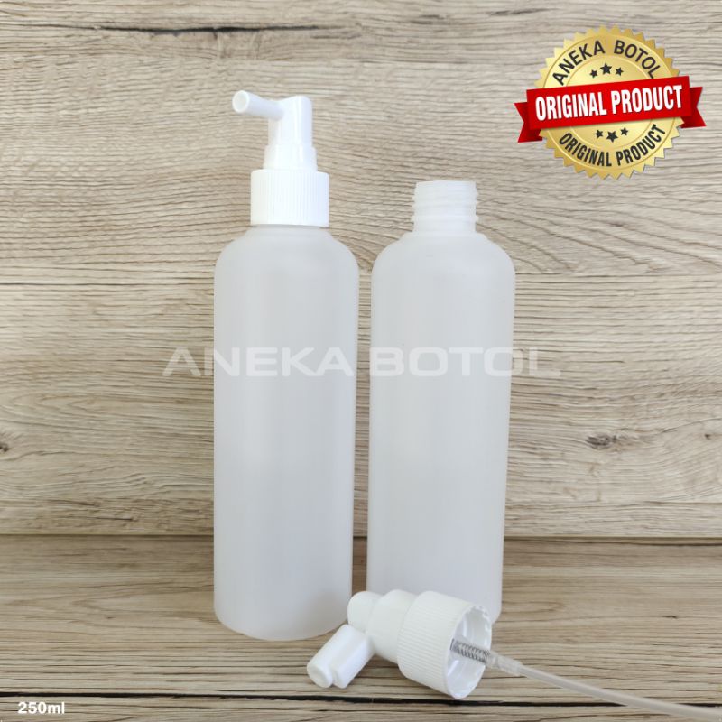 Jual BOTOL HDPE 250 ML NATURAL TUTUP SPRAY NASAL / NOZZLE SPRAY KOSONG MURAH | Shopee Indonesia