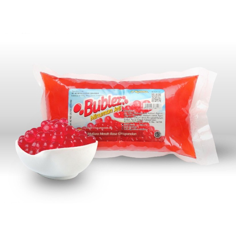 Jual Bublez Jelly Mutiara Topping Merah Rasa Cocopandan 500gr | Shopee ...