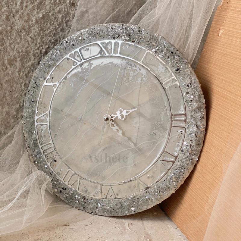 Jual ASTHETE - wall clock aesthetic elegant roman resin / jam dinding ...