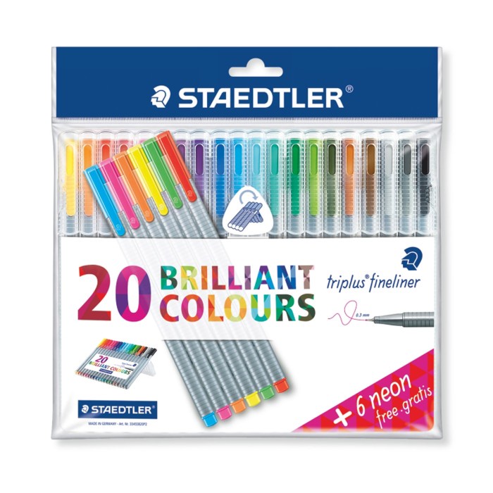 Jual Pulpen - Staedtler Triplus Fineliner 334 Ssb20P2 - Set Pulpen ...