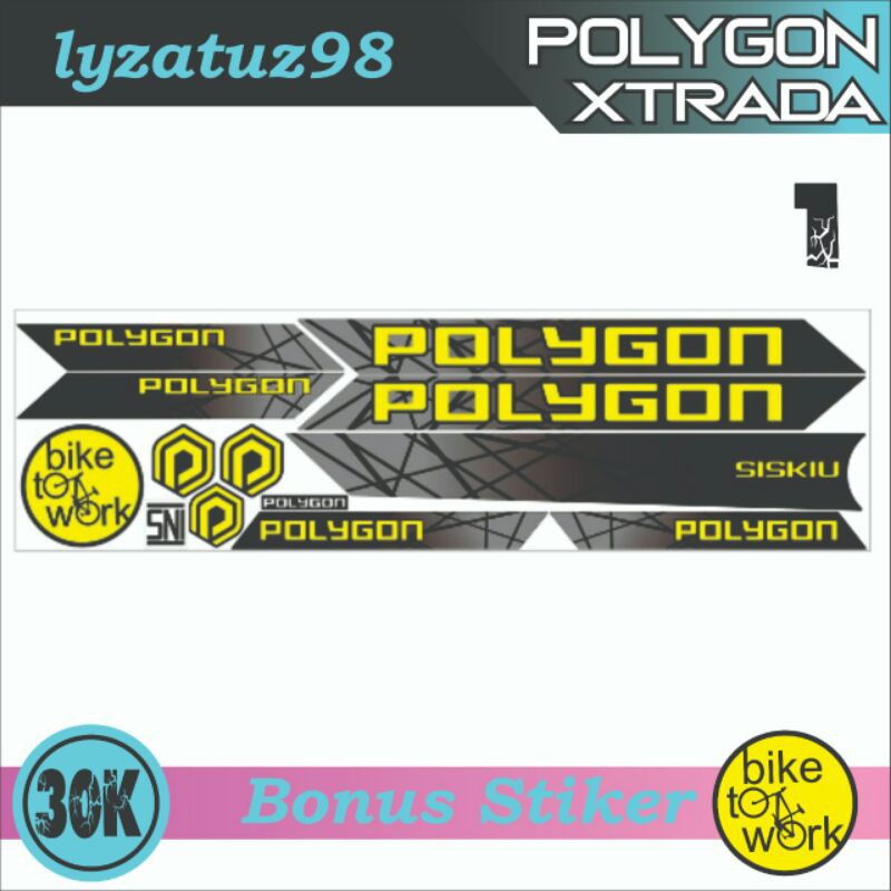 Jual STIKER DECAL SEPEDA POLYGON (BISA REQUEST NAMA DAN WARNA) XTRADA ...