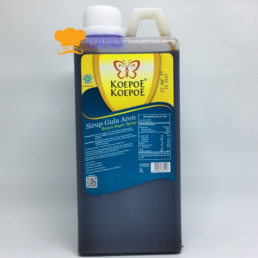 Jual Koepoe Gula AREN Sirup Cair BROWN Sugar Syrup 1 liter kupukupu ...