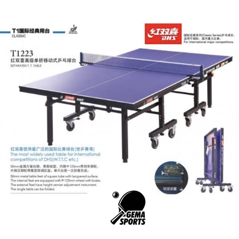 Jual Meja Pingpong Tenis Meja DHS T1223 MDF Original | Shopee Indonesia