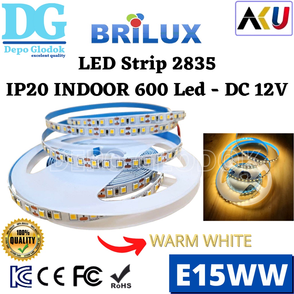Jual LED STRIP BRILUX EPISTAR SMD 2835 12V | IP20 600 LED high quality ...