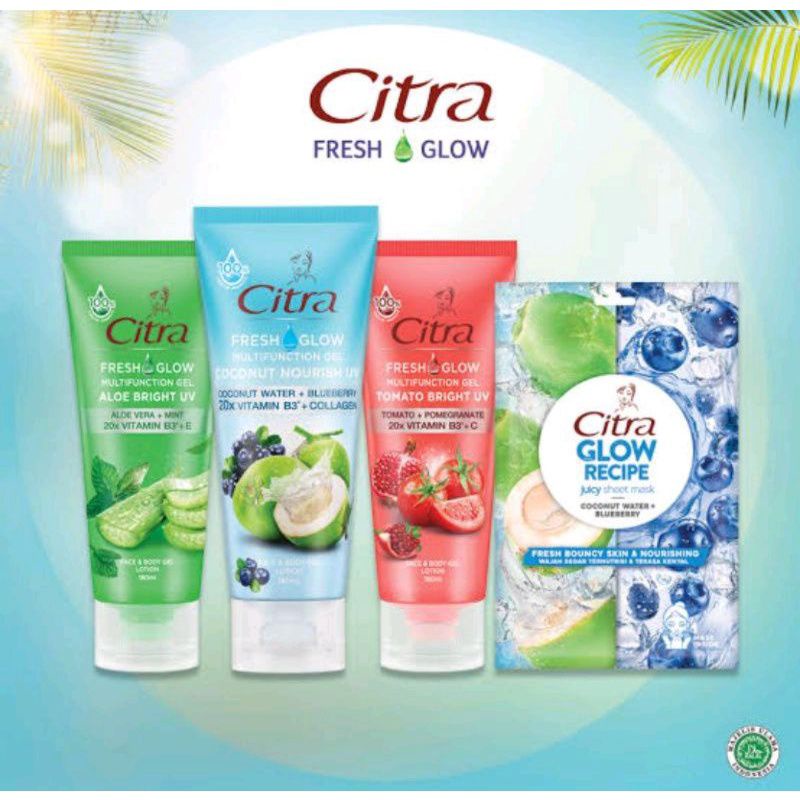 Jual CITRA Fresh Glow Multifunction Gel Bright UV 180ml | Shopee Indonesia