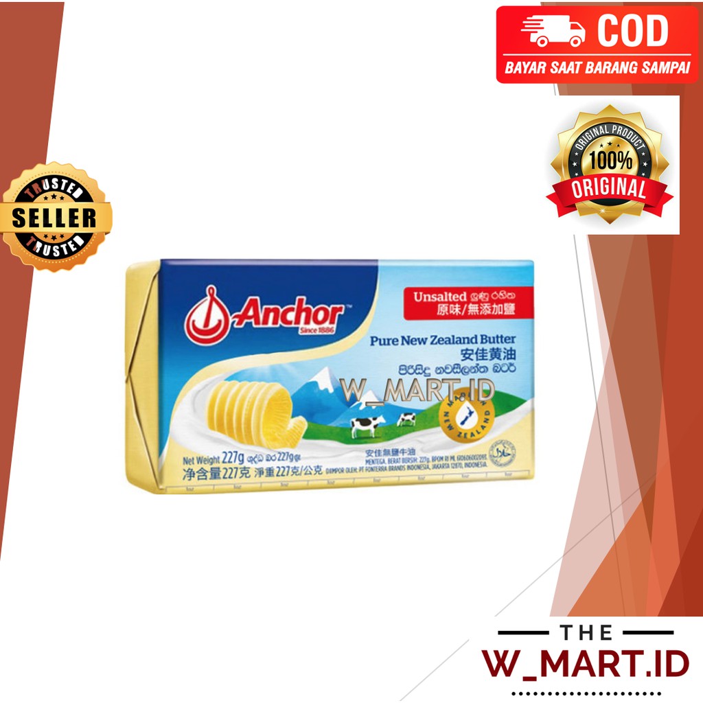 Jual ANCHOR BUTTER UNSALTED ORIGINAL 227GR | Shopee Indonesia
