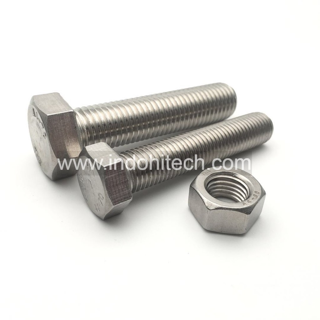 Jual Baut Mur Hex M8 x 100 mm SS304 Baut Hexagon SET M8 x 100 SUS 304 ...