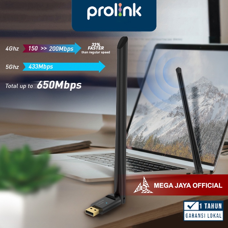 Jual Prolink AC650 USB Wifi Adapter 6 dBi High-Gain Antenna / DH5103U / Wireless dual band ...