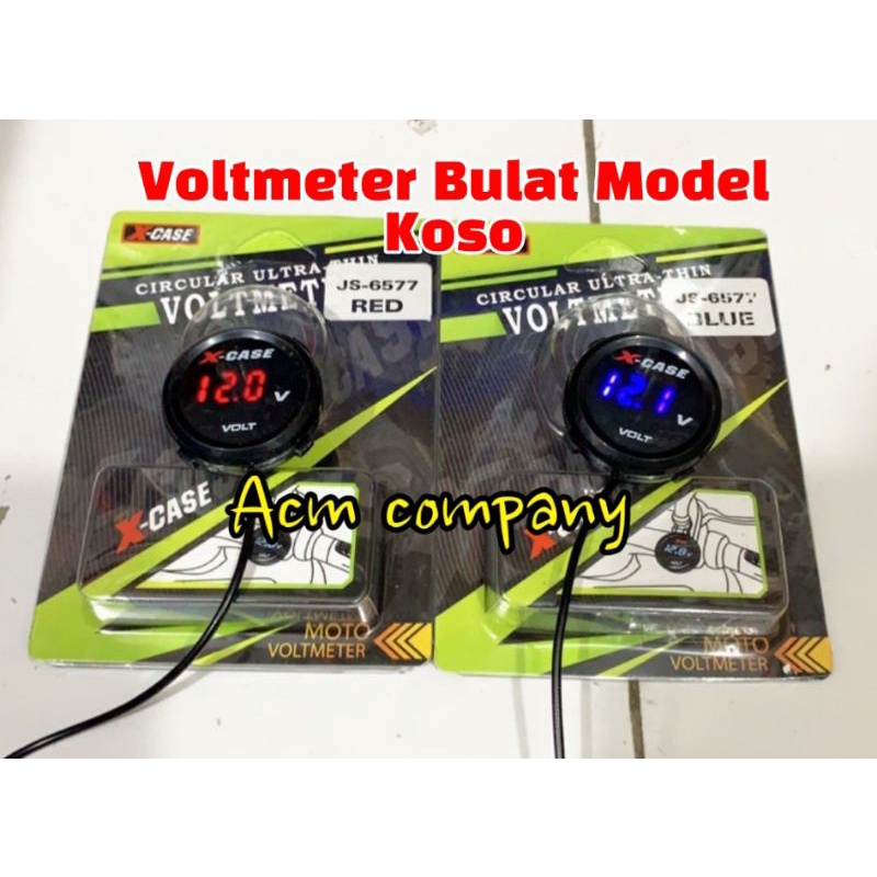 Jual Voltmeter Volt Meter Aki Led 12V Model Koso Bulat | Shopee Indonesia