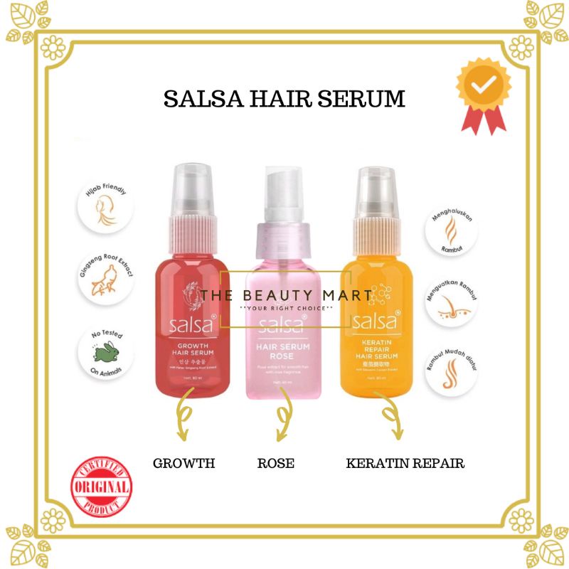 Jual [BPOM] Salsa Hair Serum Rose Spray | Growth Hair Serum | Keratin ...