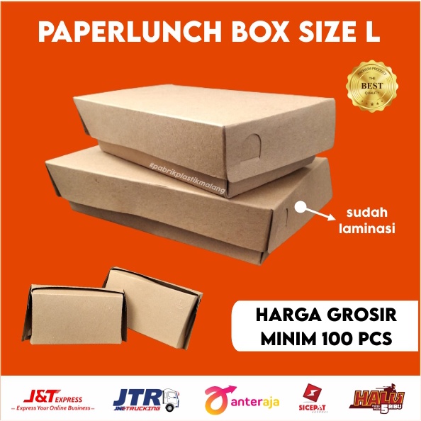 Jual PAPER LUNCH BOX TAKEAWAY MAKANAN POLOS SIZE L / LUNCH BOX / PAPER ...
