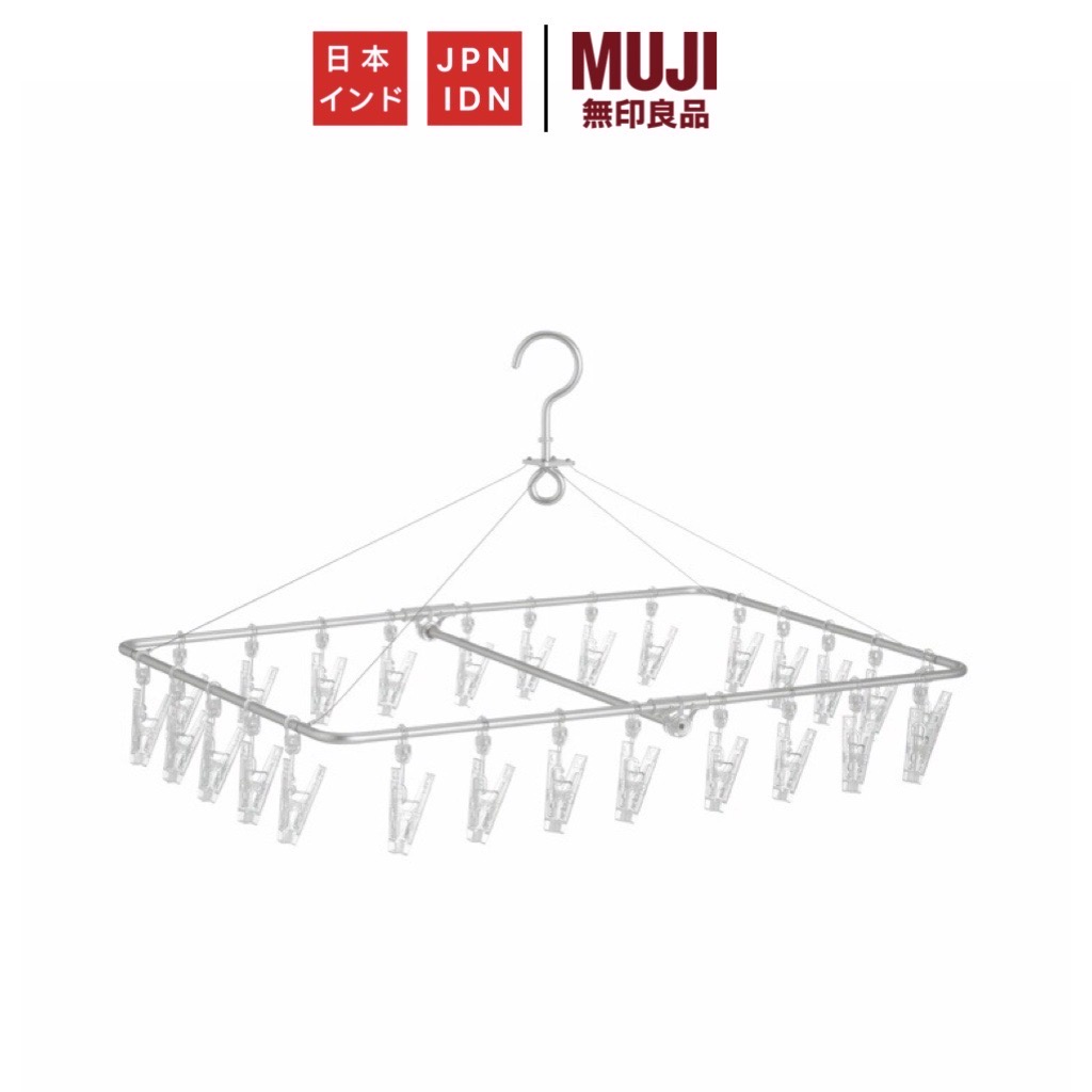 Jual [ Pre Order ] Muji | Hanger with Pegs | Alumunium Square | Hanger ...