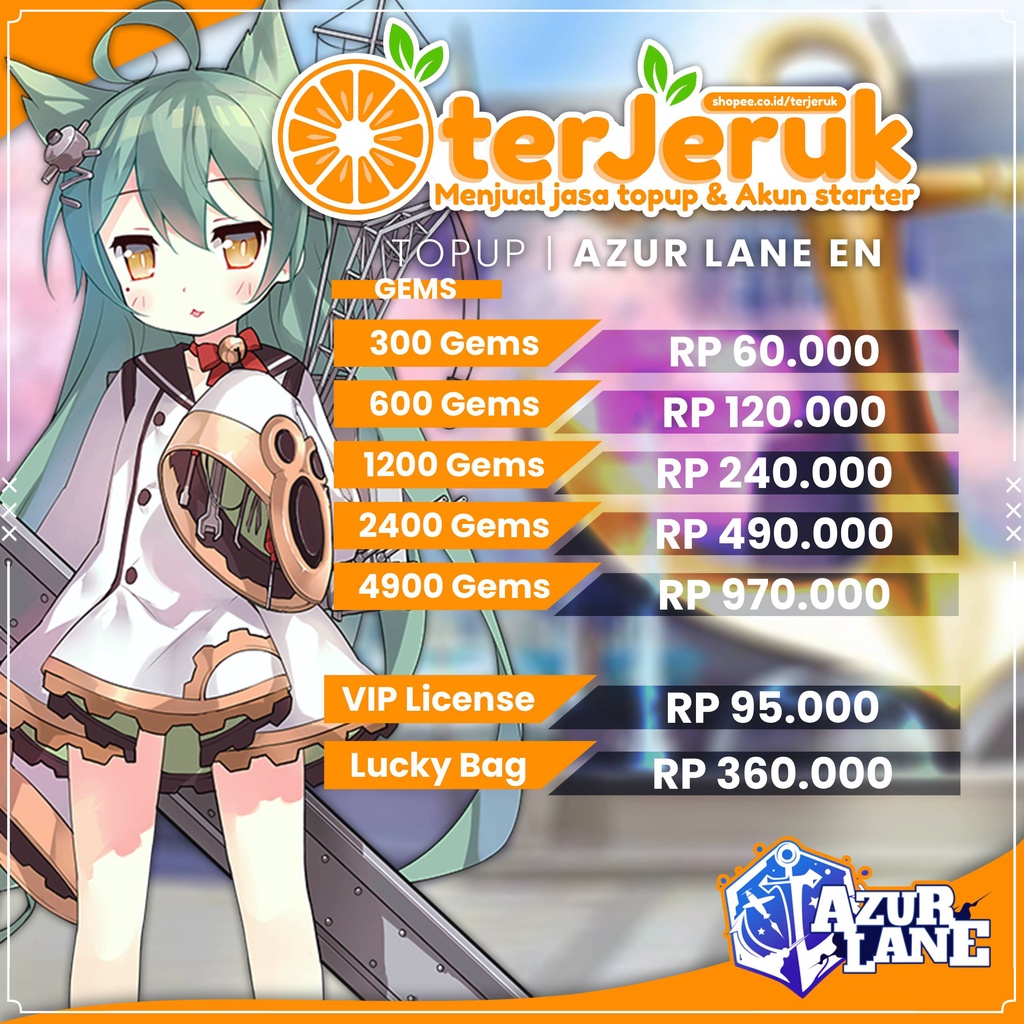 Jual Topup Azur Lane Gems VIP Lucky Bag | Shopee Indonesia