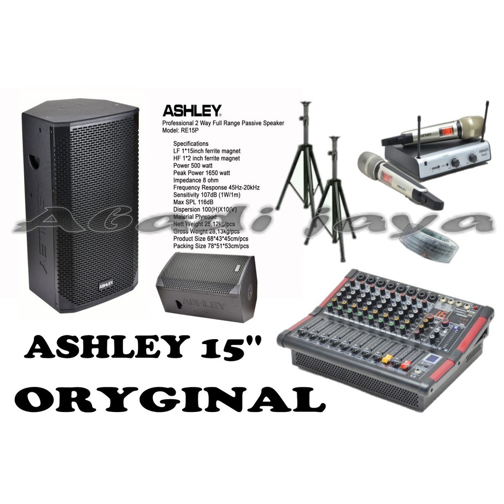 Jual paket sound system ashley RE15P 15inch dan lm800p dan voice 1 ...