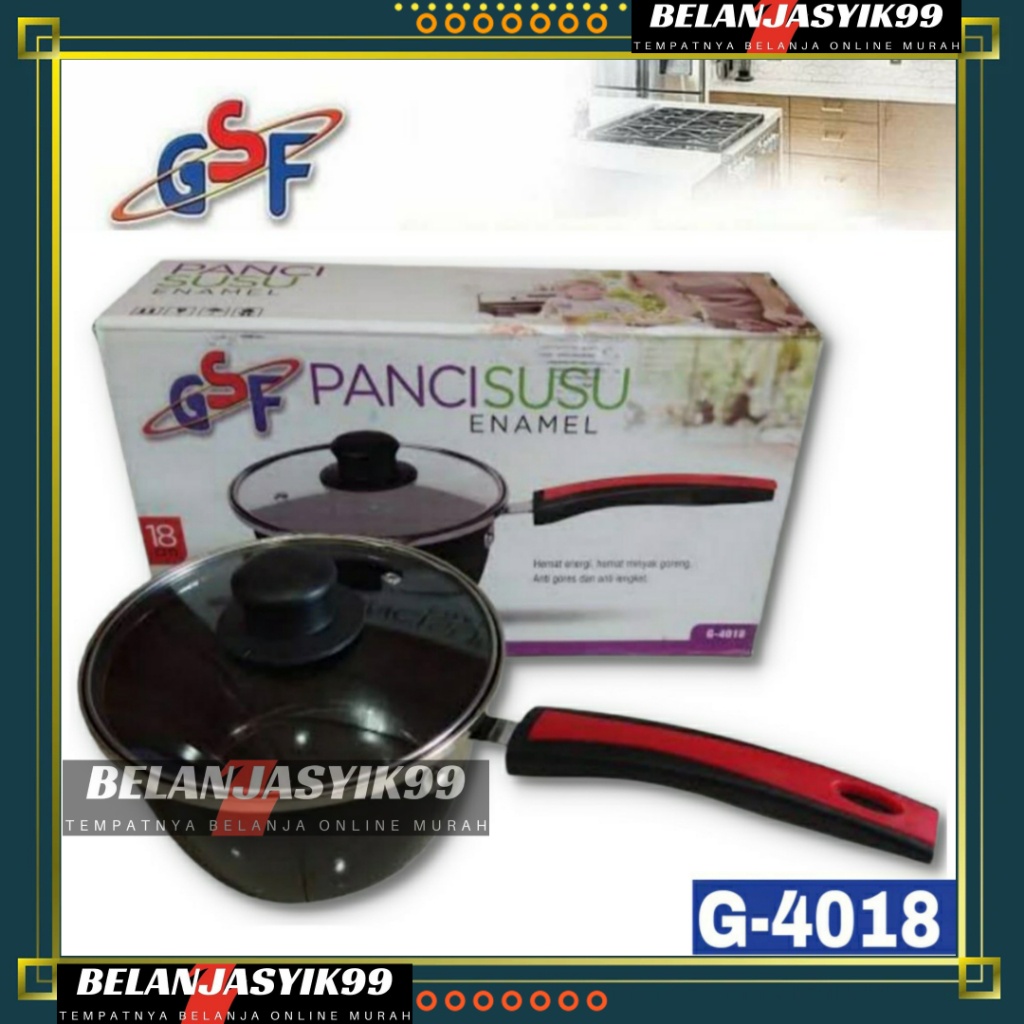 Jual PANCI SUSU ENAMEL TUTUP KACA 18 CM / SAUCE PAN ENAMEL GSF G-4018 ...