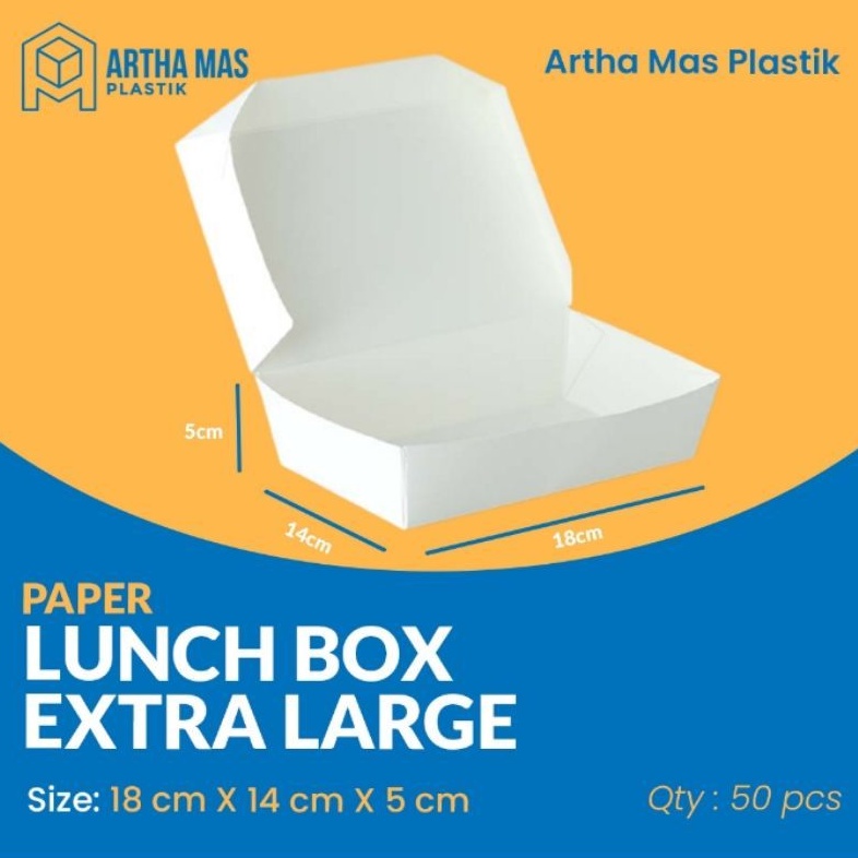 Jual PAPER LUNCH BOX XL @50 pcs | Shopee Indonesia