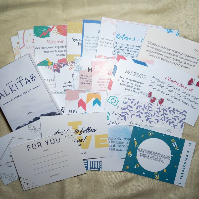 Jual 24 PCS Kartu Ayat Alkitab Mengucap Syukur EDISI 1 - bahasa ...