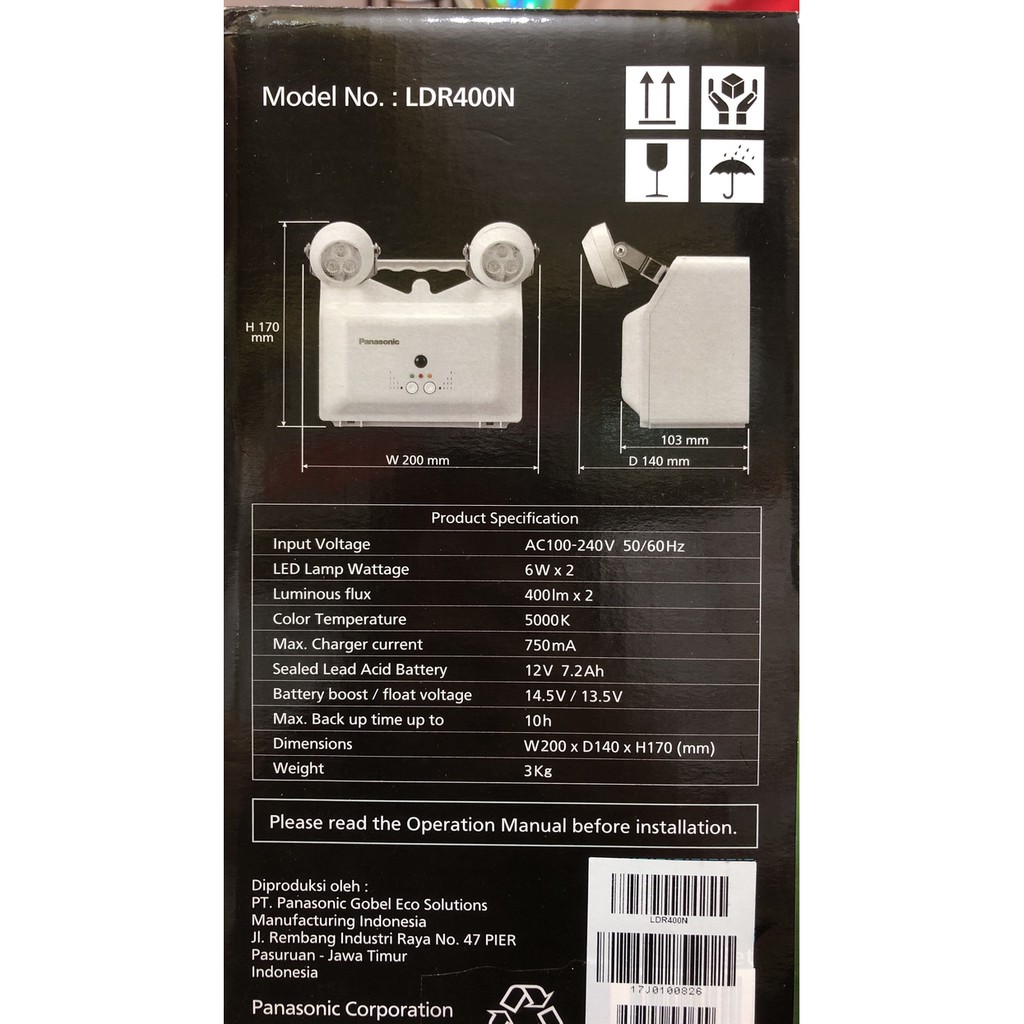 Jual Panasonic LED Lampu Emergency Light LDR400N | Shopee Indonesia