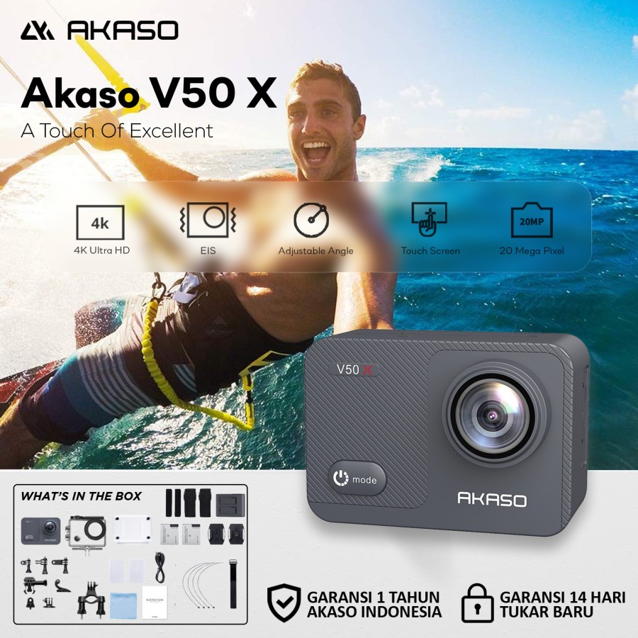Jual Akaso V50 X Action Cam 4K 30 FPS Waterproof With Remote | Shopee ...