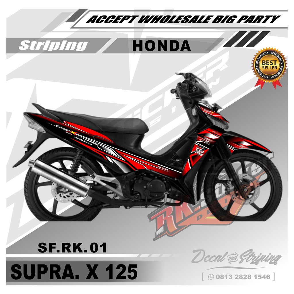Jual Stiker Motor SUPRA X 125 Sticker Striping Hologram Variasi List ...