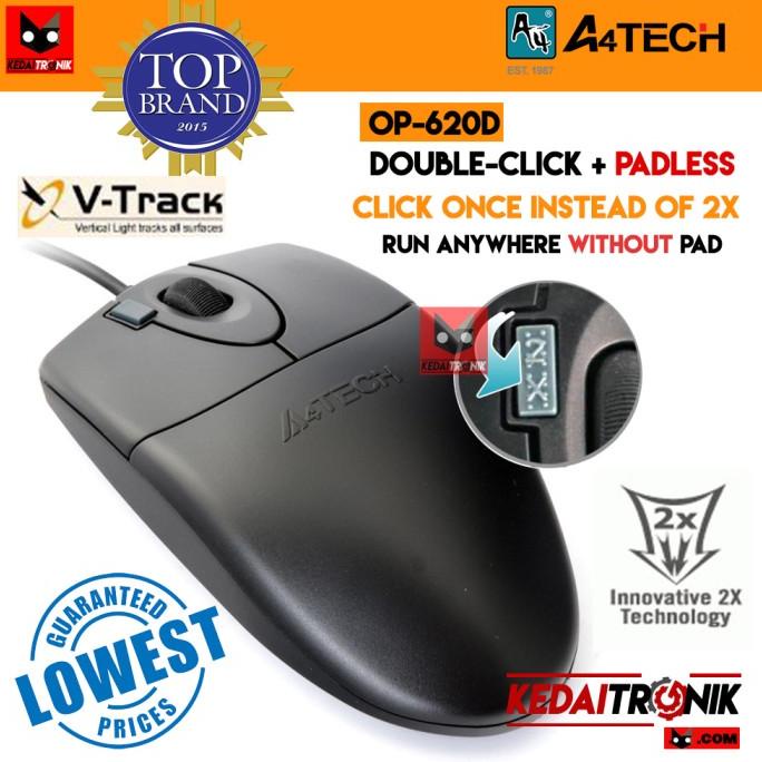 Jual ORI!! Padless Mouse USB A4TECH OP 620D Double Click OP620 KACA ...