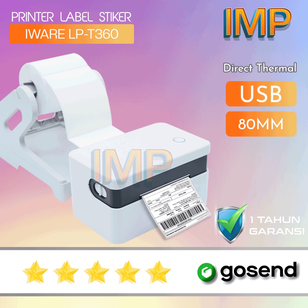 Jual Printer Thermal Label Barcode 80mm Usb Bluetooth Iware Lpt360 ...