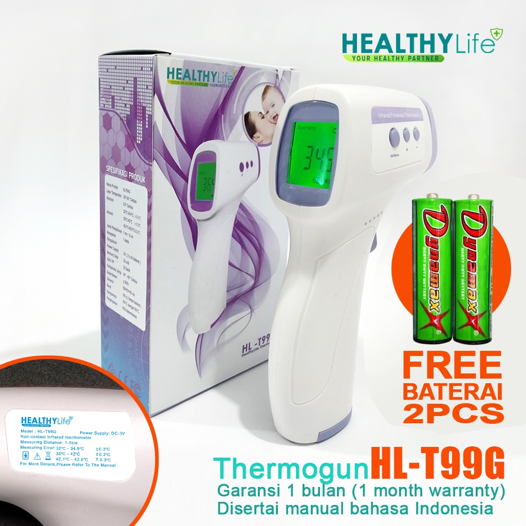 Jual Thermo Gun thermometer infrared HealthyLife HL-T99G Manual Bahasa ...