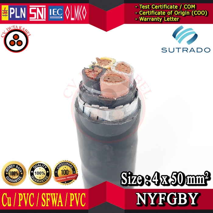 Jual Kabel NYFGBY 4x50 mm2 SUTRADO /4 x 50 mm2/4x50mm2/4x50 mm/4x50mm ...
