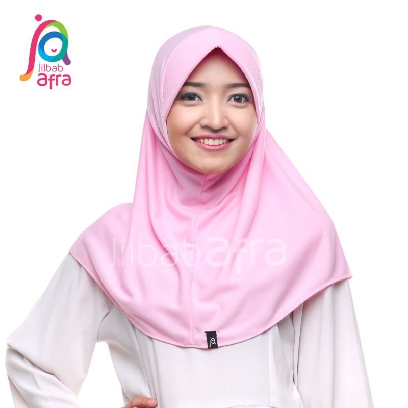 Jual Jilbab Instan Afra Beria Warna Baby Pink Pet Antem | Shopee Indonesia