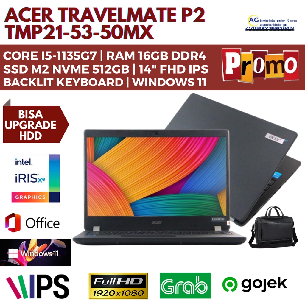 Jual LAPTOP ACER TRAVELMATE P2 214-50MX CORE I5 GEN11 RAM 16GB SSD ...
