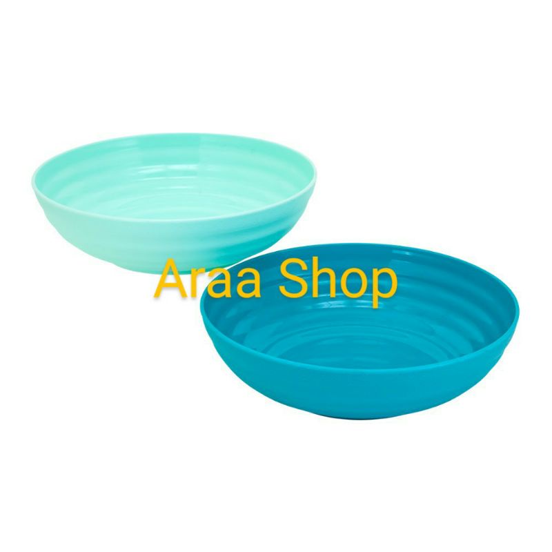 Jual GREEN LEAF Mangkuk Mangkok Plastik Ceper BESAR TOSCANA Flat Bowl ...