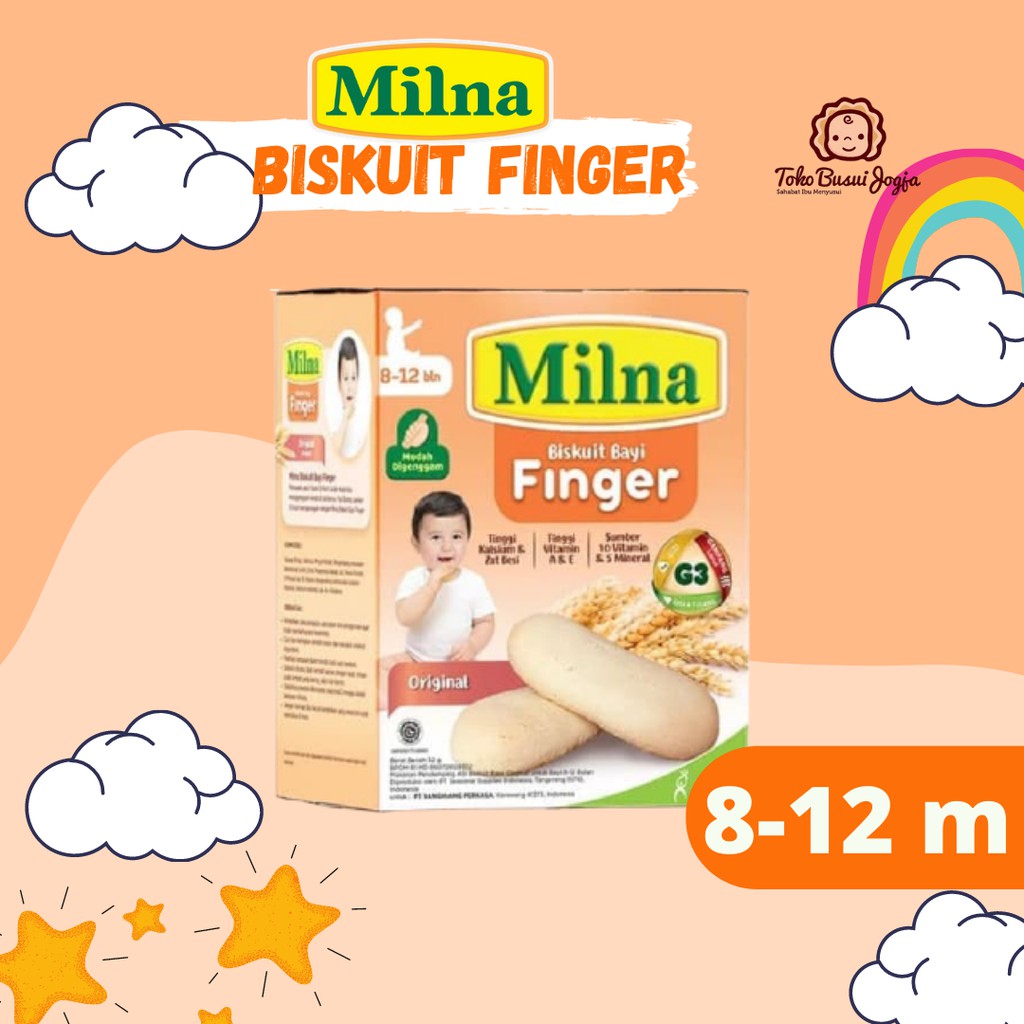 Jual Milna Biskuit Bayi Finger Mudah Digenggam Apel Jeruk Original ...