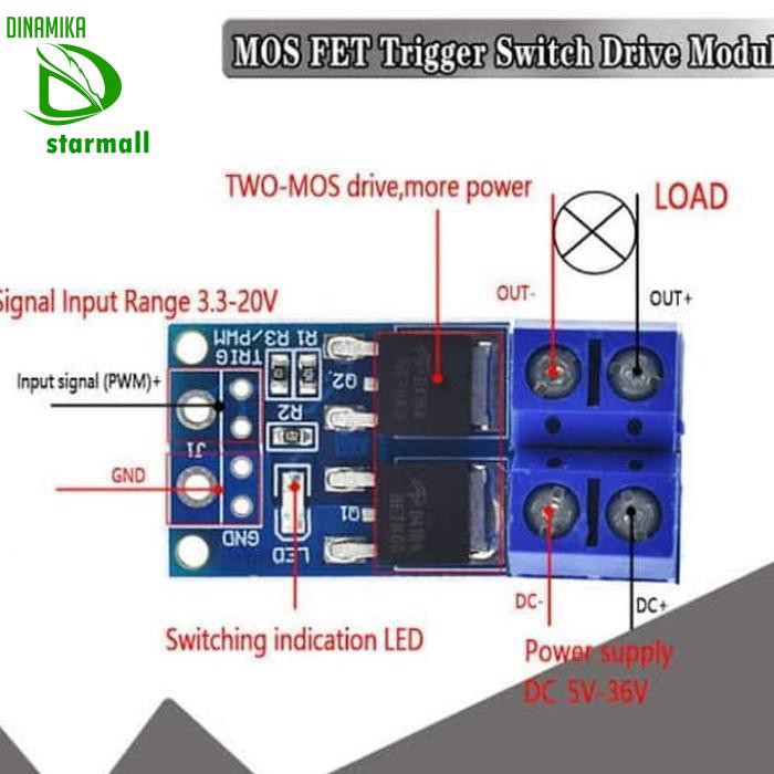 Jual Driver Pwm Modul Dual Mosfet High Switch Switching Trigger Pcmelebik54 Juara | Shopee Indonesia