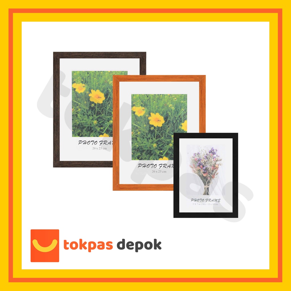 Jual Bingkai Frame Figura Foto 5R 8R Minimalis Hitam / Coklat Bingkai ...