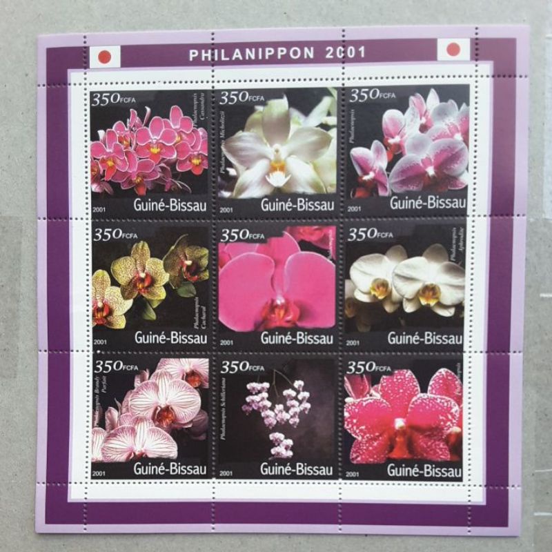 Jual Perangko Guine Bissau Philanippon 2001 flowers seri bunga 9 ...